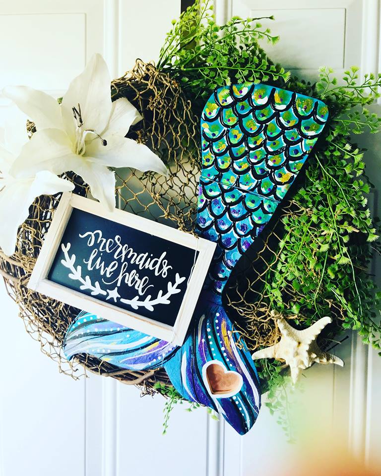 How to Make a Mermaid Wreath! - Texas Art and Soul - Create a Paint ...