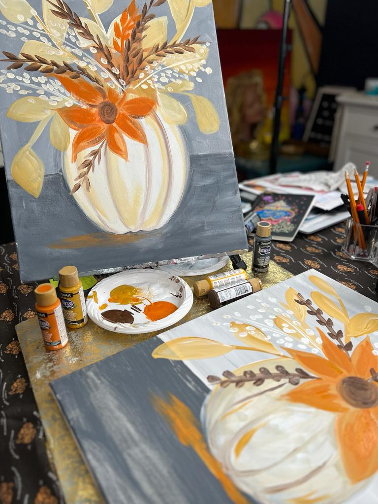Fun and Easy Abstract Fall Flowers - Texas Art and Soul - Create a ...